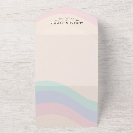 Pastel Rainbow Gay Pride LGBTQ Colorful Wedding All In One Invitation ...