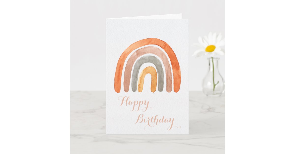 Pastel Rainbow | Happy Birthday Card | Zazzle