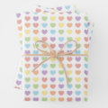 Pastel Rainbow Hearts Pattern Kids Wrapping Paper Sheets | Zazzle
