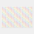 Pastel Rainbow Hearts Pattern Kids Wrapping Paper Sheets | Zazzle