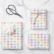 Pastel Rainbow Hearts Pattern Kids Wrapping Paper Sheets | Zazzle