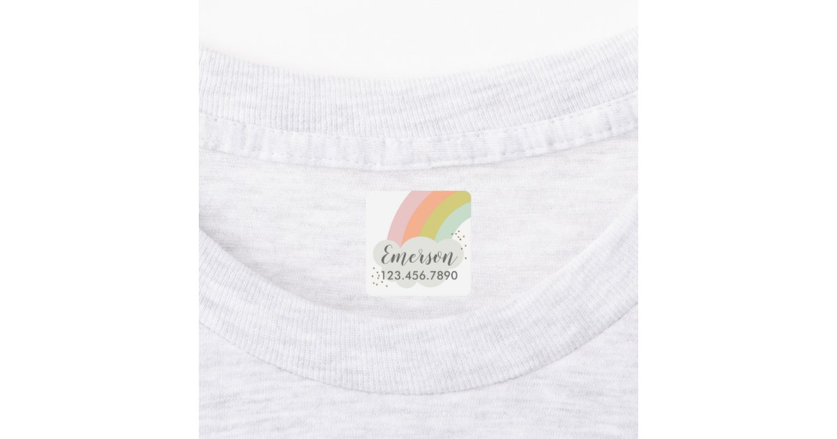 Pastel Rainbow Kids Labels | Zazzle