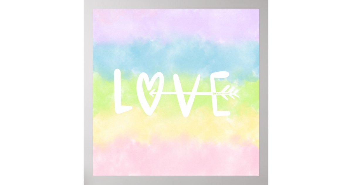 Pastel Rainbow Love Poster | Zazzle