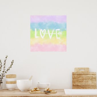 Pastel Rainbow Love Poster | Zazzle