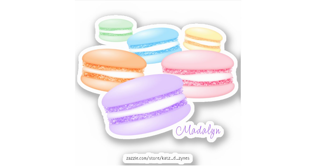 pastel rainbow macarons sticker | Zazzle