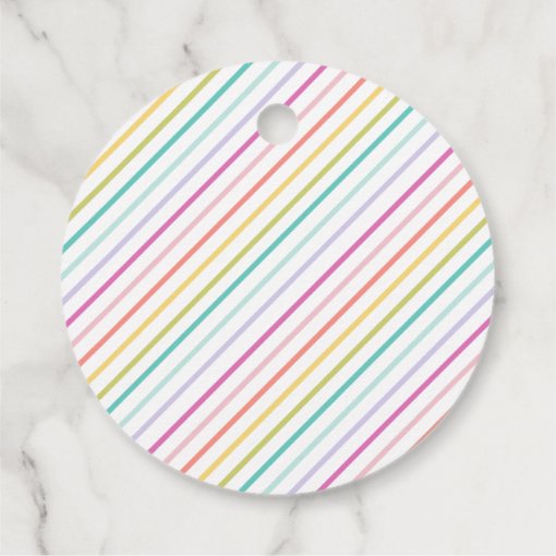 Pastel Rainbow Modern Baby Shower Favor Tag | Zazzle