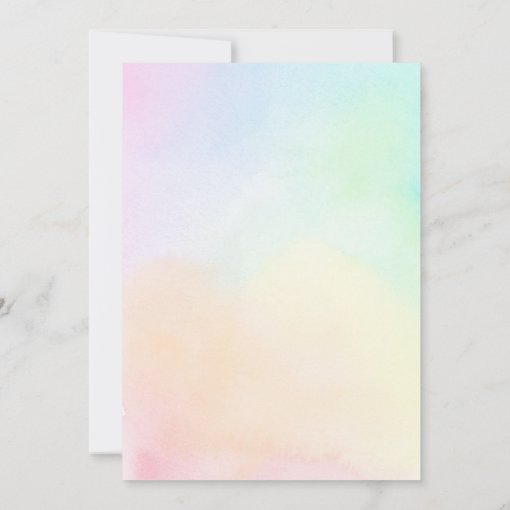 Pastel rainbow ombre first birthday party invitation | Zazzle