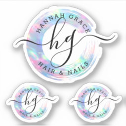 Pastel Rainbow Paint Swash Chic Logo Custom Decal | Zazzle