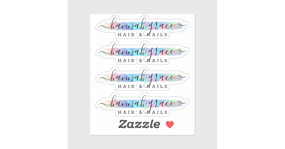 Pastel Rainbow Paint Swash Chic Logo Custom Decal | Zazzle