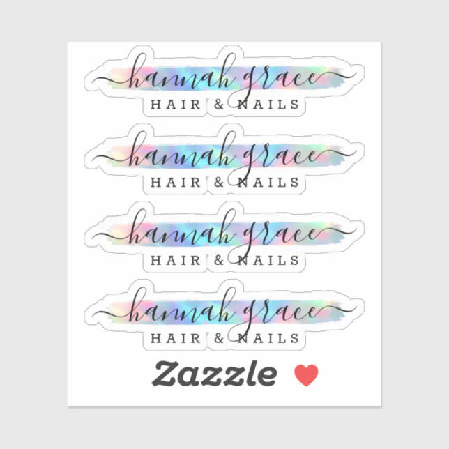 Pastel Rainbow Paint Swash Chic Logo Custom Decal | Zazzle
