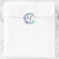 Pastel Rainbow Paint Swash Logo Custom Chic Decal Classic Round Sticker ...