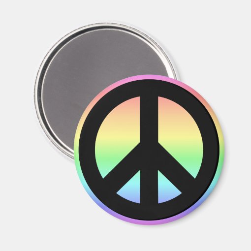 Pastel Rainbow Peace Sign Magnet | Zazzle