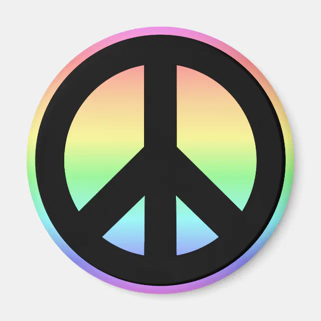 Pastel Rainbow Peace Sign Magnet | Zazzle
