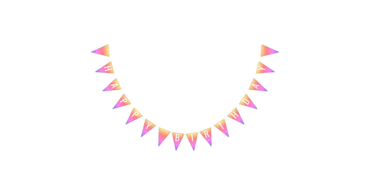 Pastel Rainbow Sparkle Glitter Design Customize Bunting Flags | Zazzle