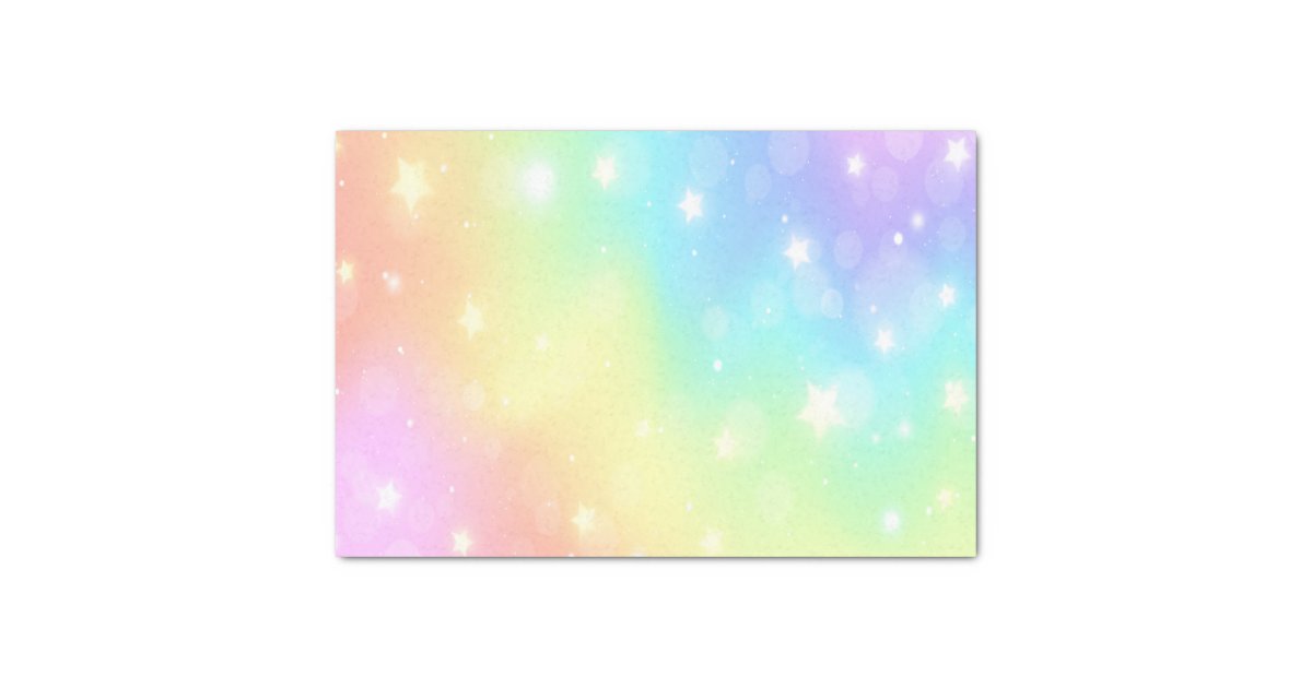Pastel Rainbow Stars Decoupage Tissue Paper | Zazzle