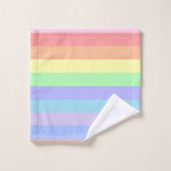 Pastel Rainbow Stripes Bath Towel Set | Zazzle