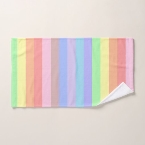 Pastel Rainbow Stripes Bath Towel Set | Zazzle