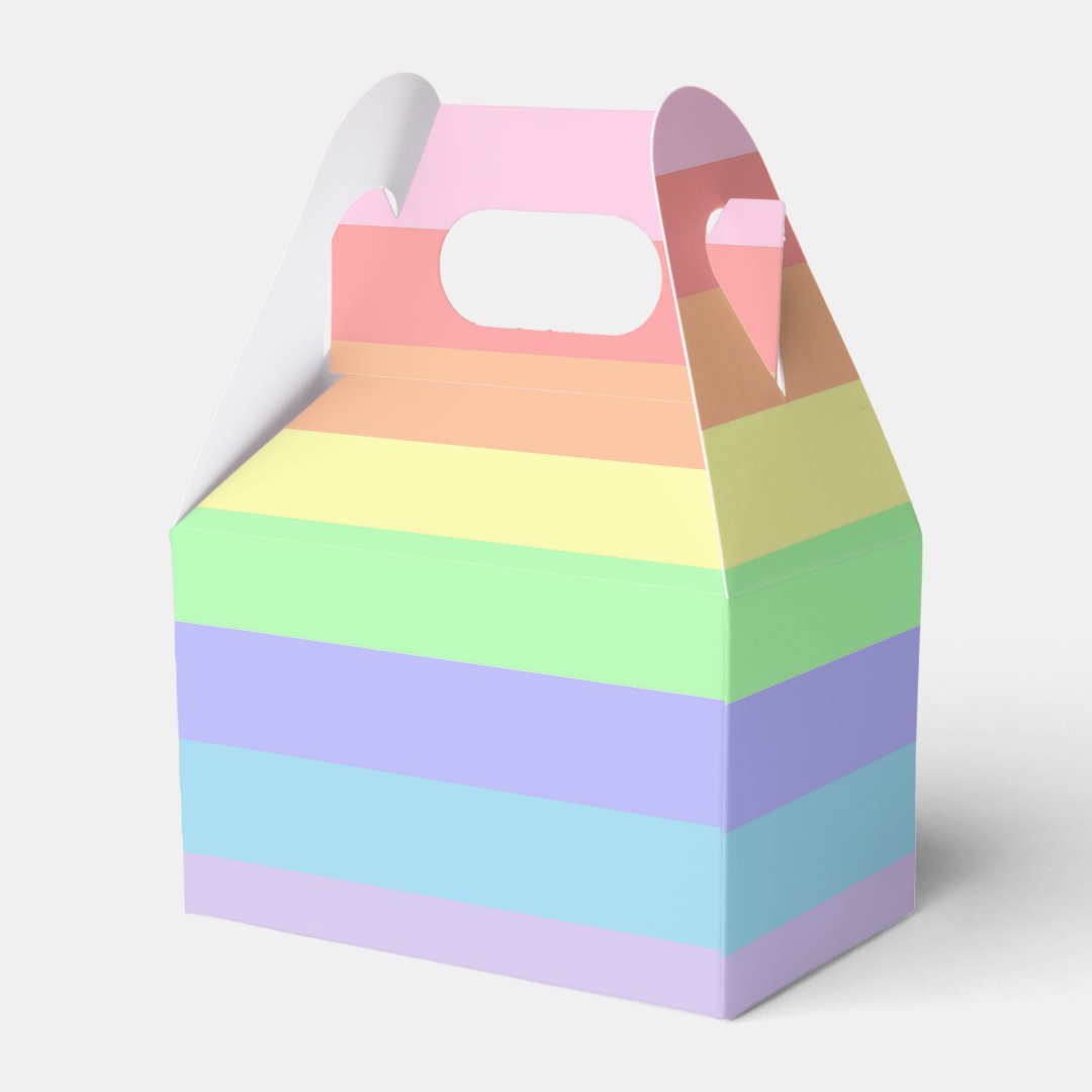Pastel Rainbow Stripes favor box | Zazzle