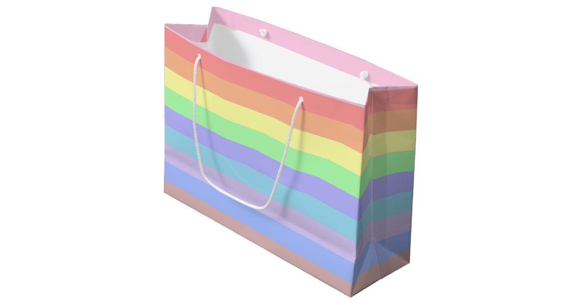 Pastel Rainbow Stripes Gift bag | Zazzle