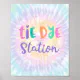 Pastel Rainbow Tie Dye Station Party Sign | Zazzle
