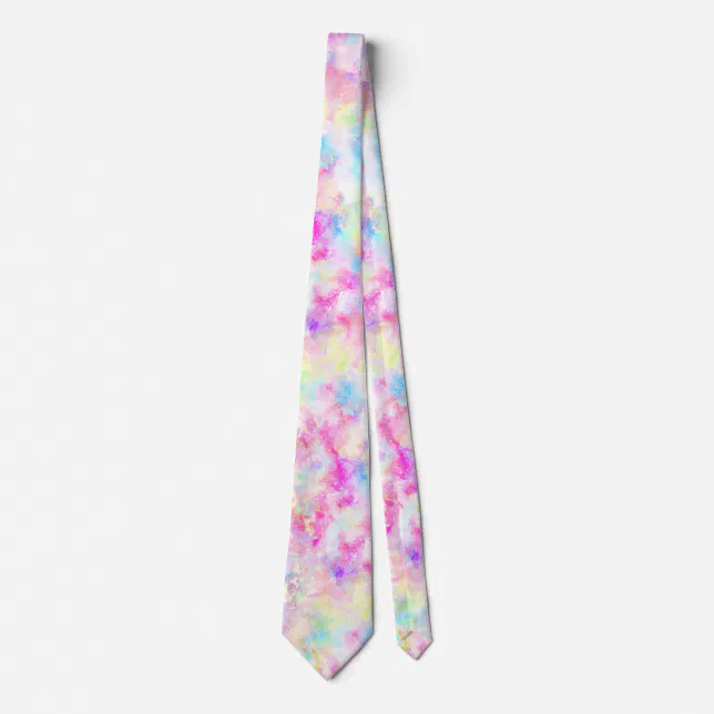 Pastel Rainbow Tie Dye Watercolor Suit Ties | Zazzle