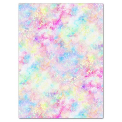 Pastel Rainbow Tie Dye Watercolor Tissue Paper | Zazzle
