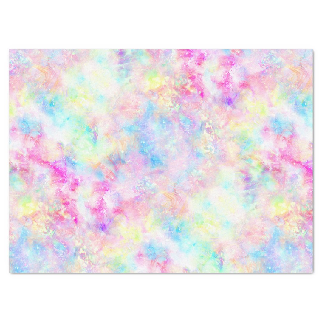 Pastel Rainbow Tie Dye Watercolor Tissue Paper | Zazzle