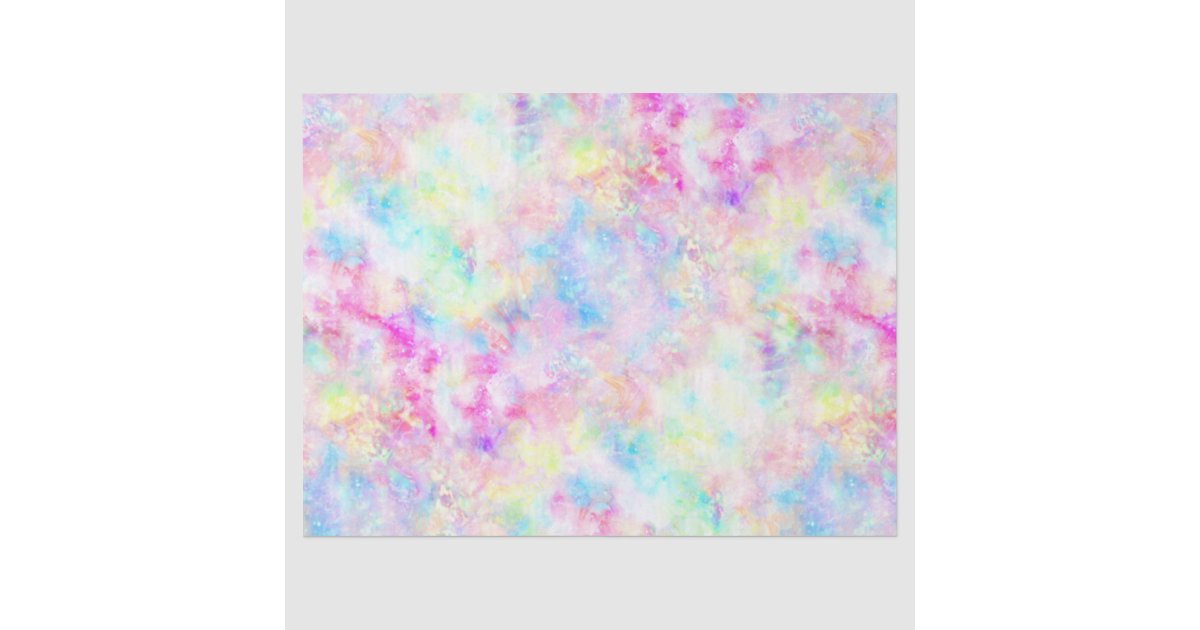 Pastel Rainbow Tie Dye Watercolor Tissue Paper | Zazzle