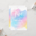 Pastel Rainbow Watercolor Birthday Invitation | Zazzle