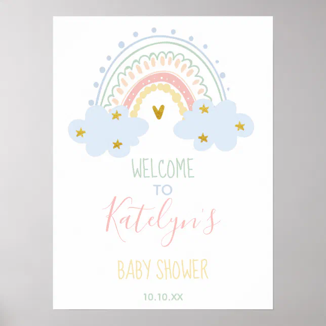 Pastel Rainbow Welcome Sign | Zazzle