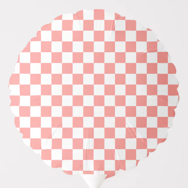 Pastel Red White Checkered Checkerboard Vintage Balloon | Zazzle