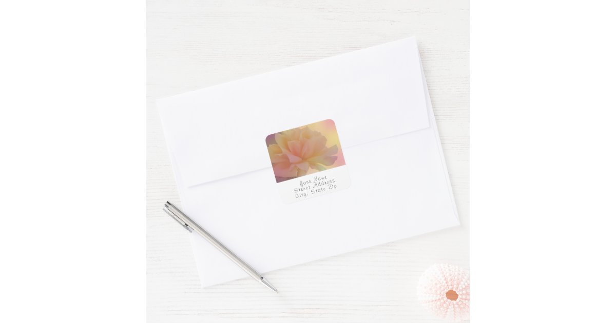Pastel Rose Square Sticker | Zazzle