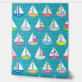 Pastel Sailboat Pattern Wallpaper | Zazzle