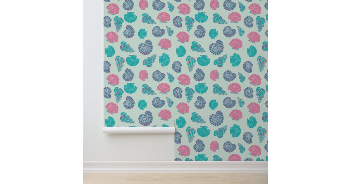 Pastel Seashell Pattern 1 Wallpaper | Zazzle