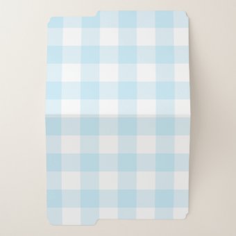 Pastel Sky Blue and White Buffalo Plaid File Folder | Zazzle