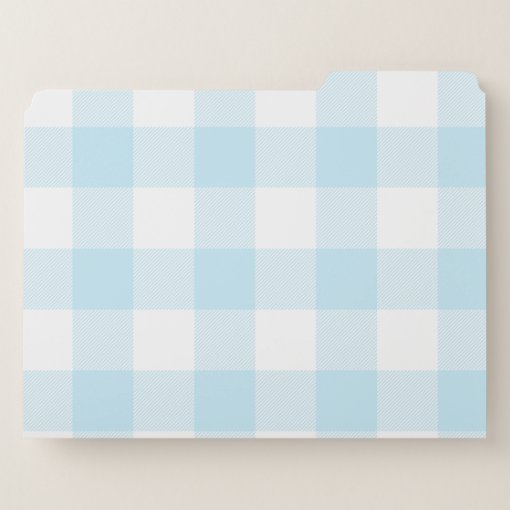 Pastel Sky Blue and White Buffalo Plaid File Folder | Zazzle