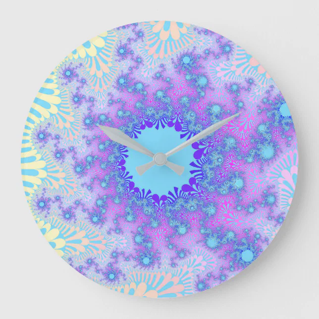 Pastel Sky Sunburst Large Clock | Zazzle
