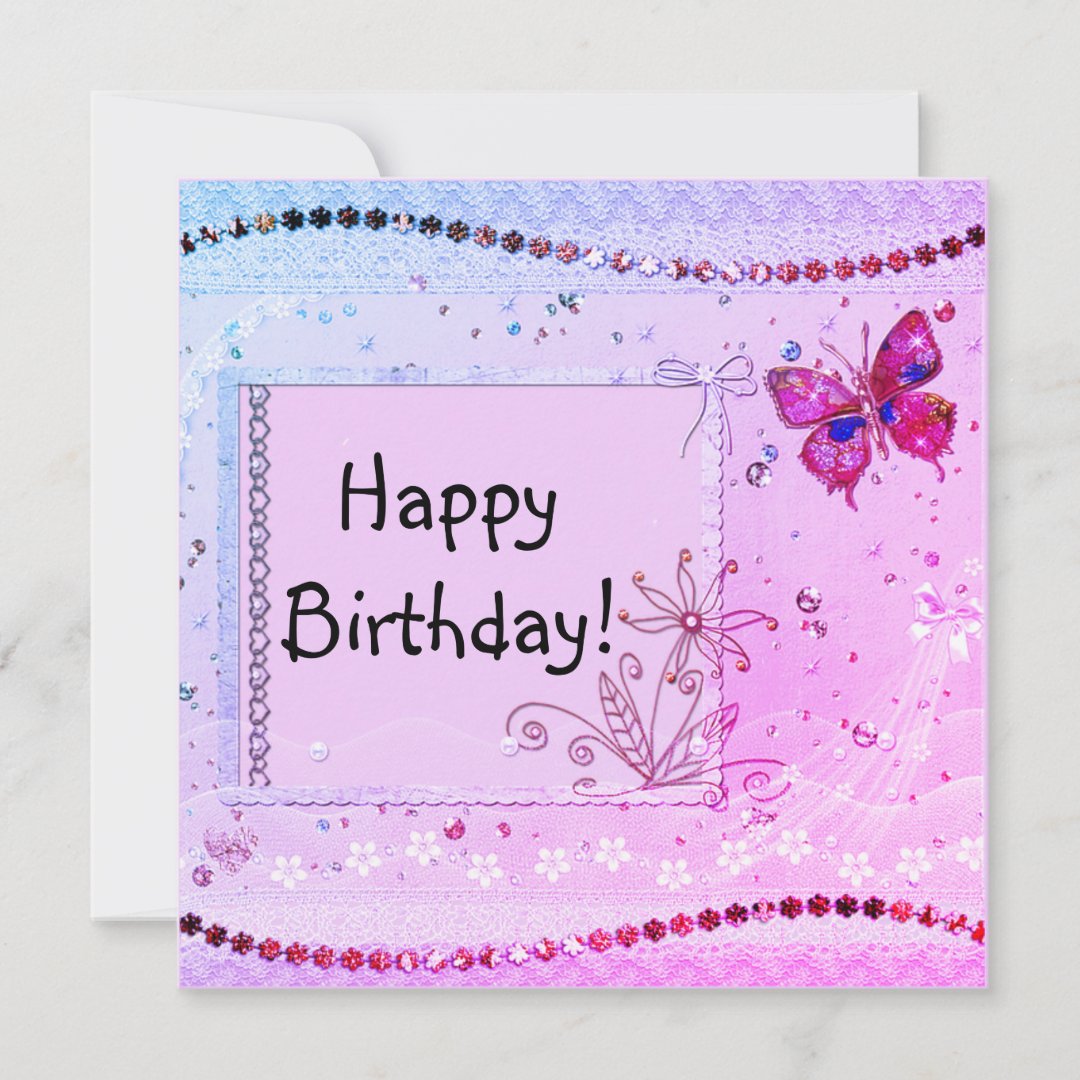 Pastel Sparkle Birthday Card | Zazzle