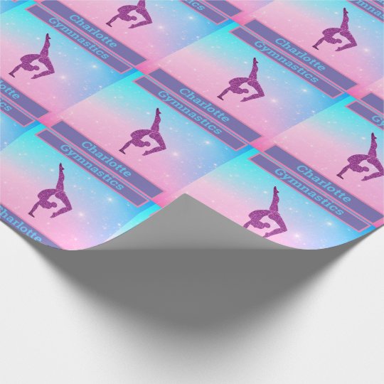 Pastel Sparkle Gymnastics Wrapping Paper | Zazzle.com