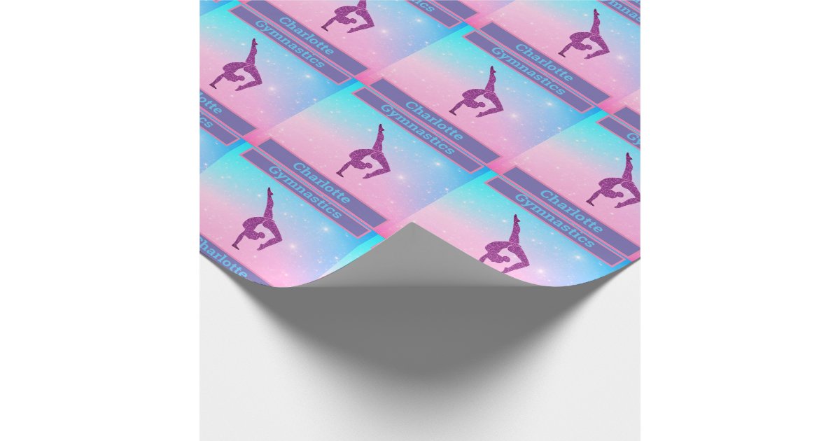 Pastel Sparkle Gymnastics Wrapping Paper | Zazzle