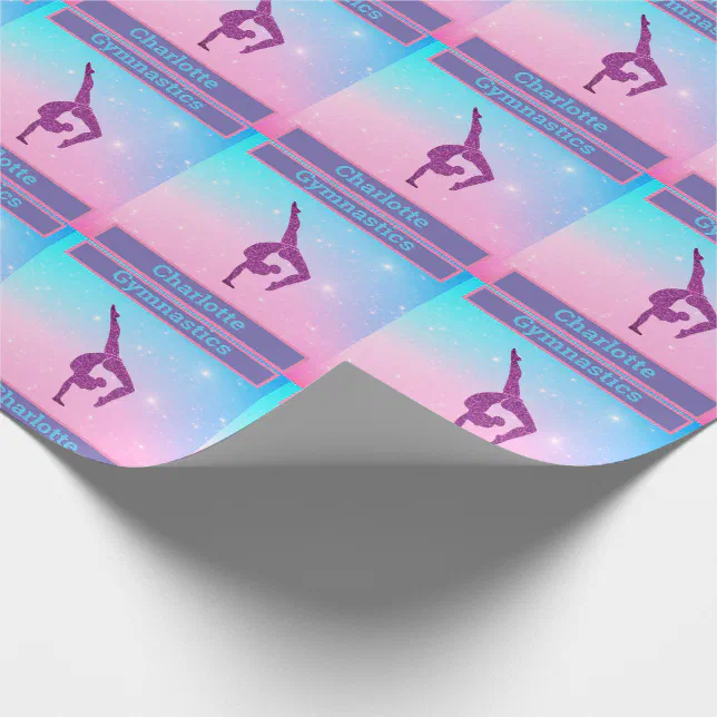 Pastel Sparkle Gymnastics Wrapping Paper | Zazzle