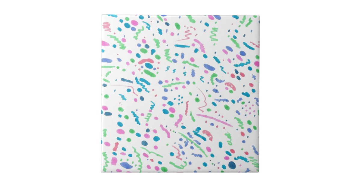 Pastel Splatter Confetti Print Ceramic Tile | Zazzle