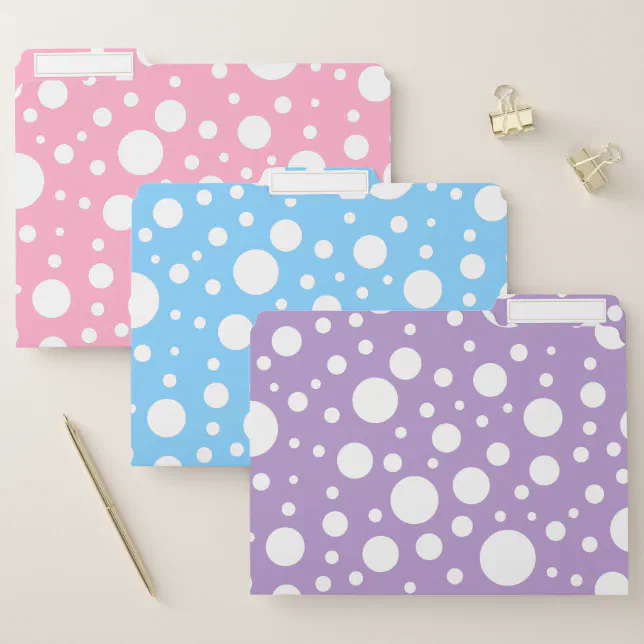 Pastel Spots File Folders | Zazzle