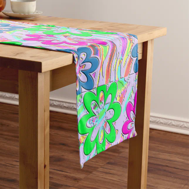 Pastel Spring Blossoms Short Table Runner | Zazzle
