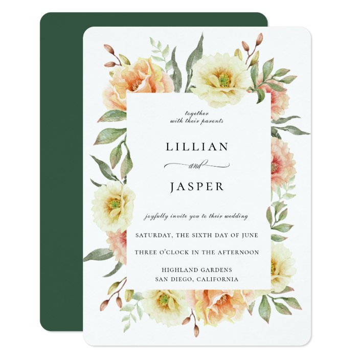 Pastel Spring Floral Wedding Invitation | Zazzle.com