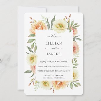 Pastel Spring Floral Wedding Invitation | Zazzle