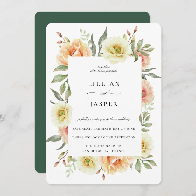 Pastel Spring Floral Wedding Invitation | Zazzle
