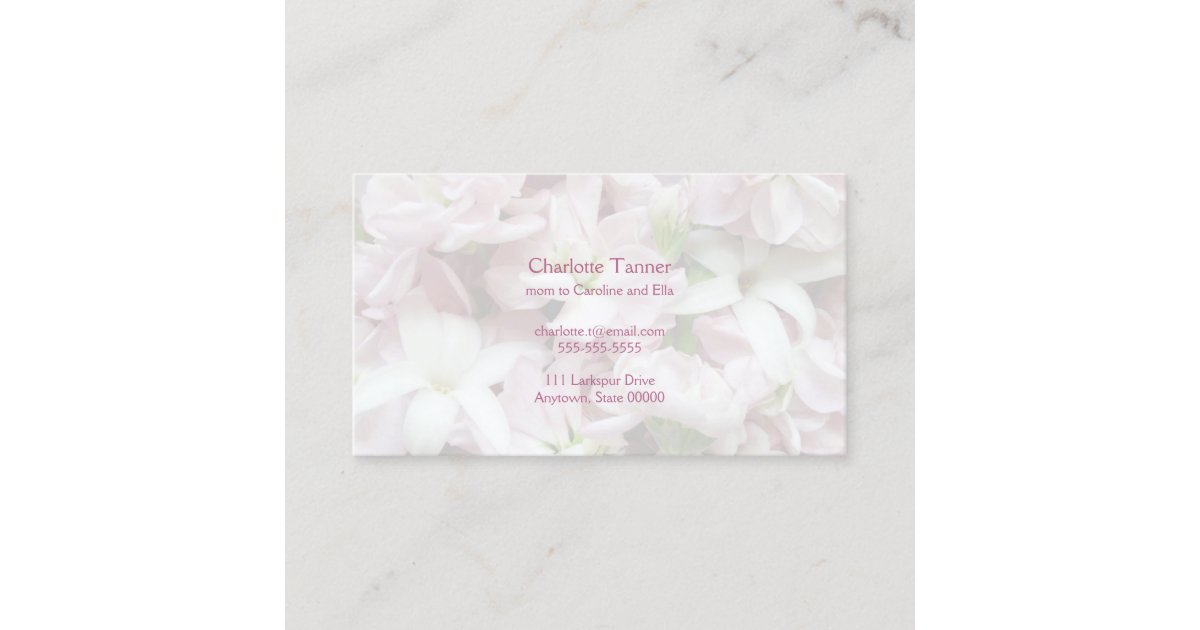 Pastel spring flowers closeup calling card | Zazzle