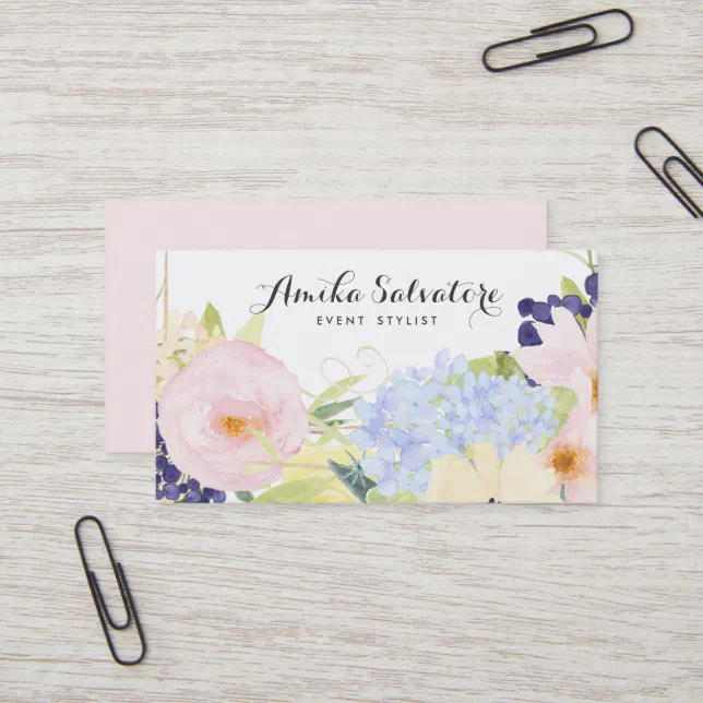 Pastel Spring Flowers Personalized Business Card | Zazzle
