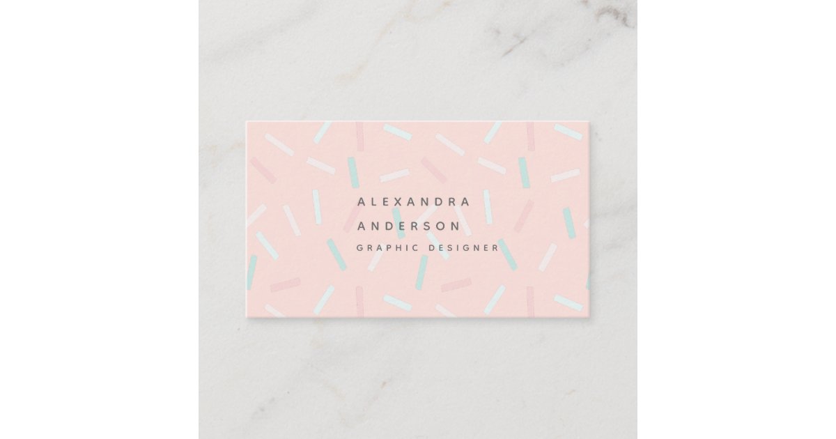 Pastel Sprinkles Light Pink Business Card | Zazzle